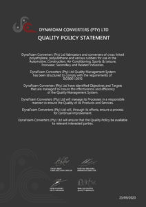 Certifications – DynaFoam Converters